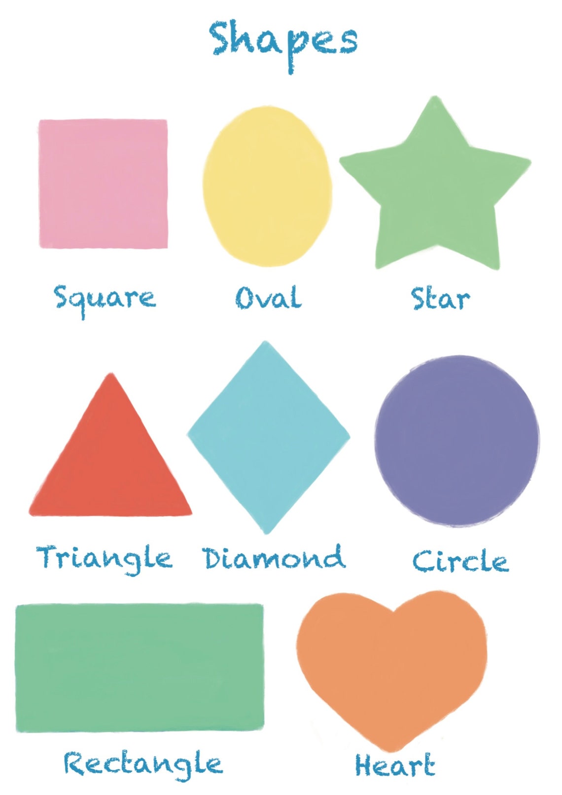 Early Learning Shapes Poster - Etsy