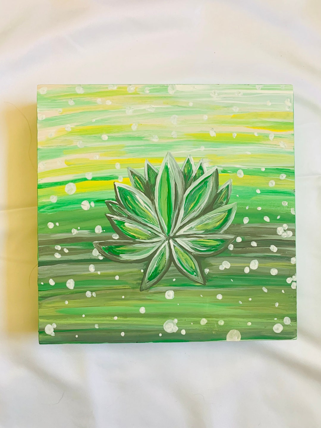 Hand Painted Acrylic Lilly on Wood - Etsy