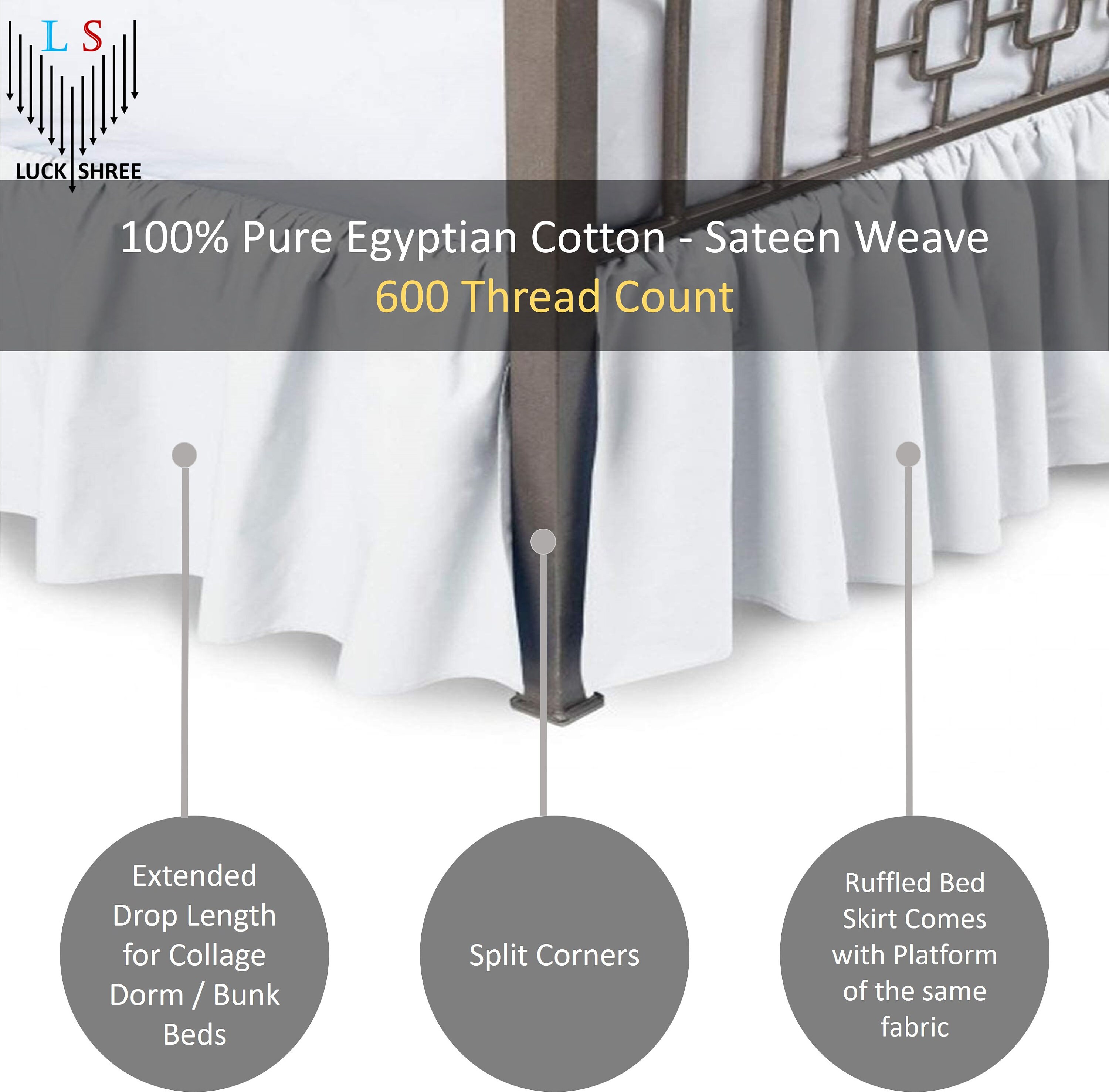 Dorm Bed Skirt Extra Long Extended College Dorm Room Bed Skirt Dust