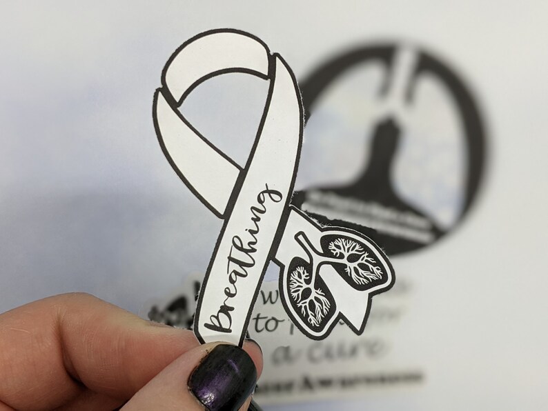 Lung Cancer Awareness Vinyl Stickers Lung Cancer Wear White - Etsy