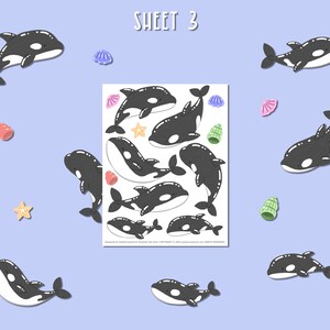 34 Cute Whale Digital Sticker Pack, Humpback Whale and Dolphin ...