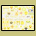 60 Yellow Pixel Art Digital Sticker Pack Cute Pixel Art - Etsy