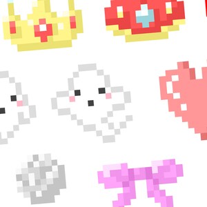 70 Cute Pixel Art Digital Sticker Pack, Printable Pixel Art Stickers ...