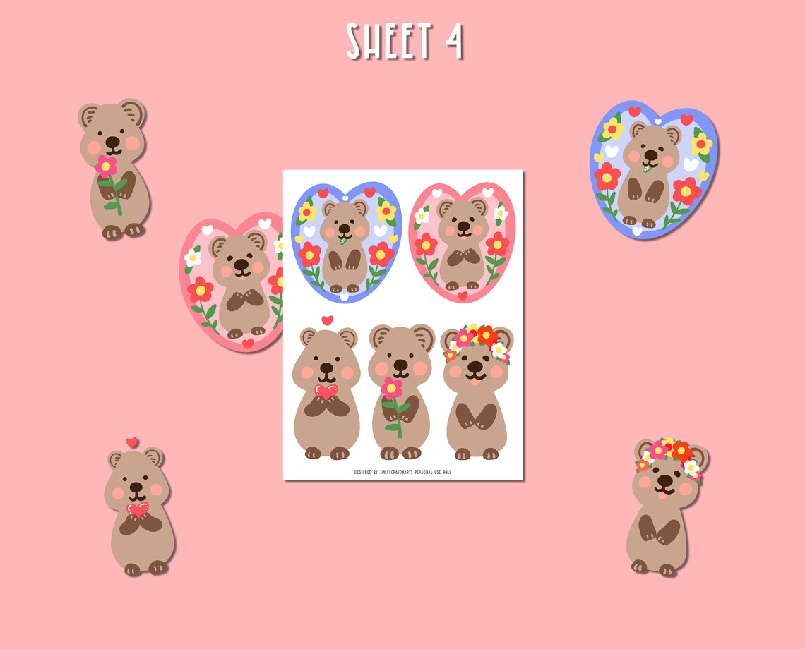 30 Cute Quokka Digital Sticker Pack Printable Stickers - Etsy