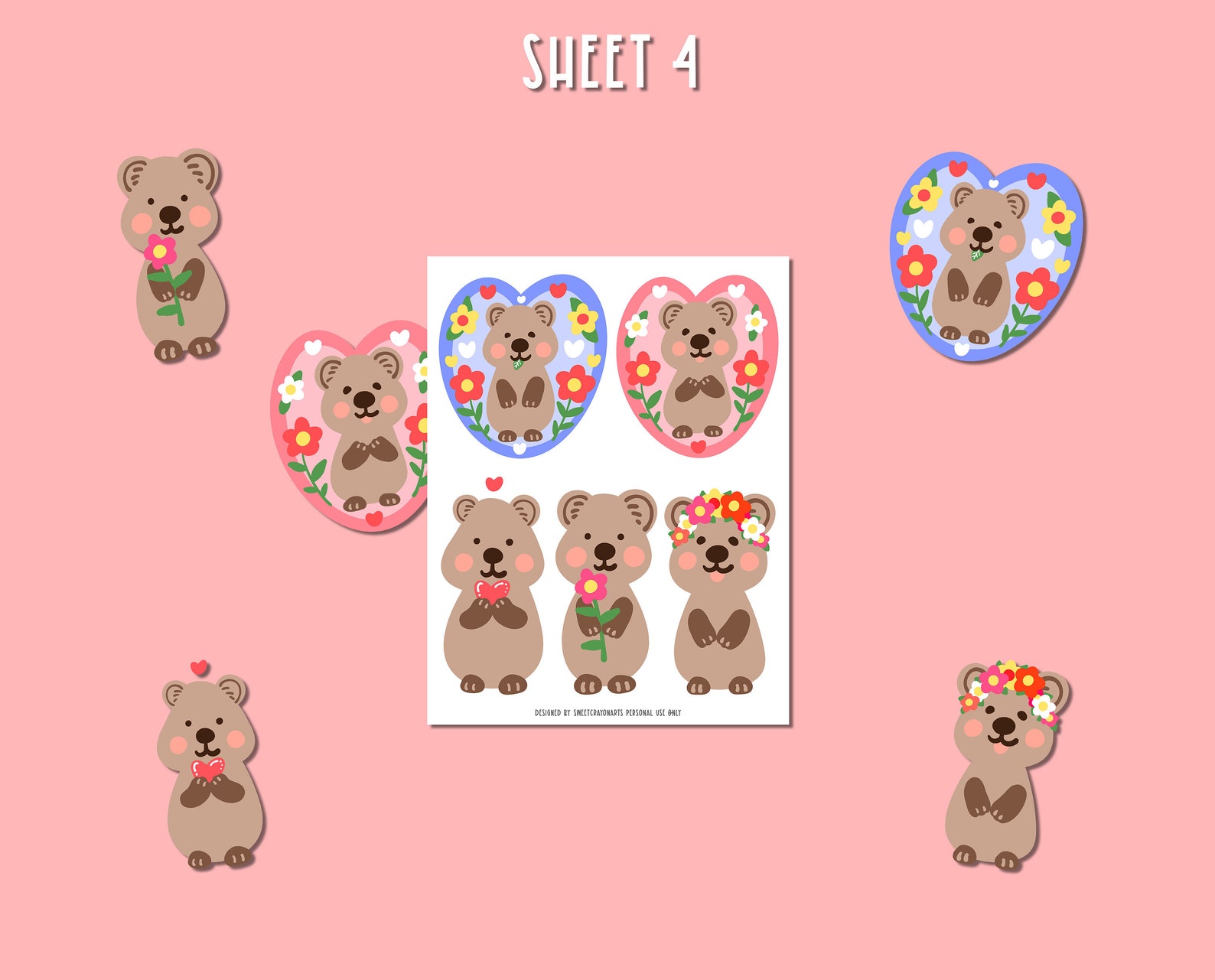 30 Cute Quokka Digital Sticker Pack Printable Stickers - Etsy