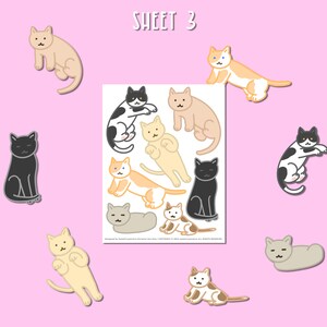 27 Cute Cat Digital Sticker Pack Cute Cat Printable Stickers - Etsy