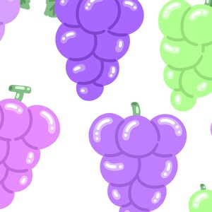 40 Cute Grape Digital Sticker Pack Cute Food Printable - Etsy