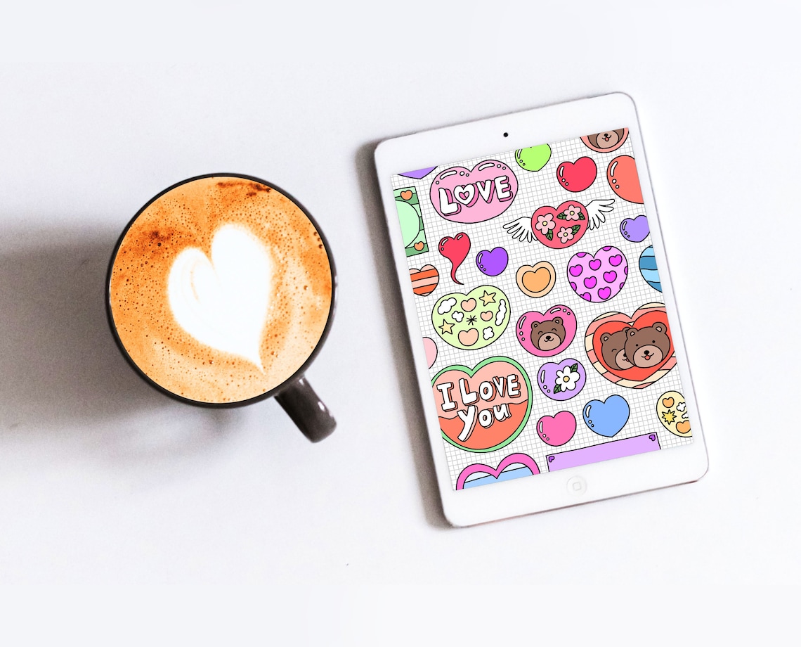 53 Cute Heart Digital Stickers Heart Shape Printable - Etsy