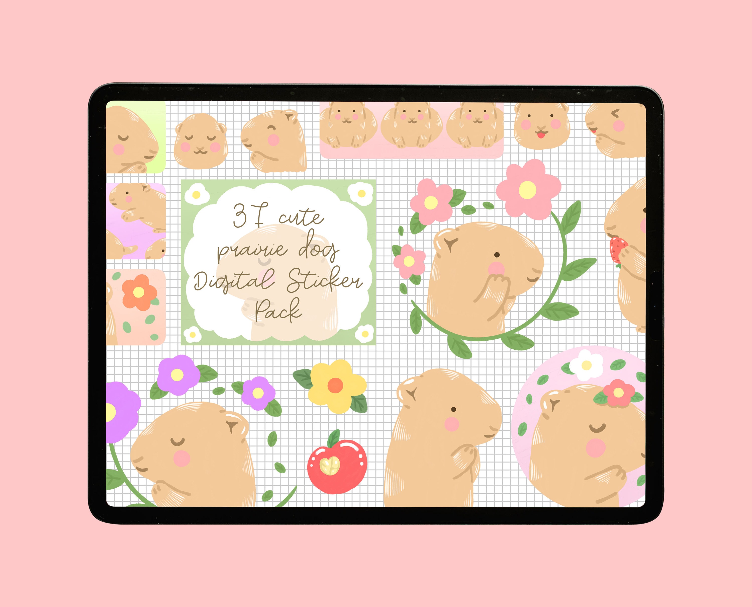 Prairie Dog Sticker Pack: Cute Animal Stickers for Goodnotes, Planner ...