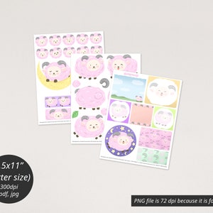 37 Cute Pink Sheep Digital Sticker Pack Sheep Goodnotes - Etsy