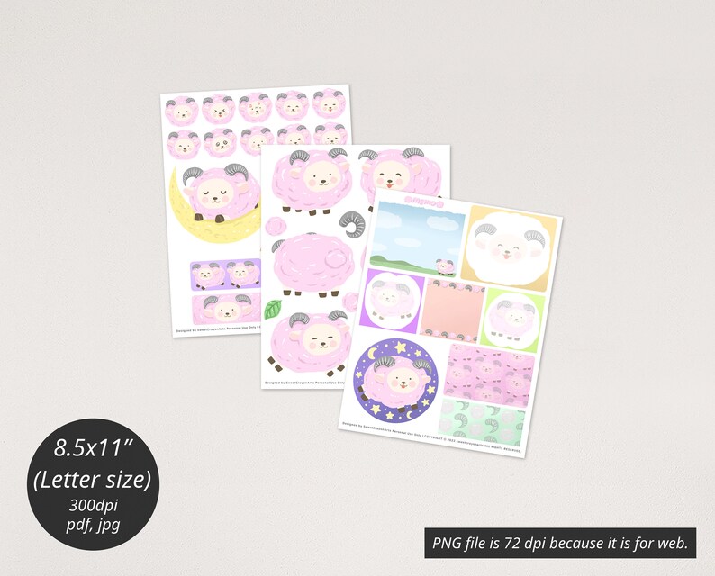 37 Cute Pink Sheep Digital Sticker Pack Sheep Goodnotes - Etsy