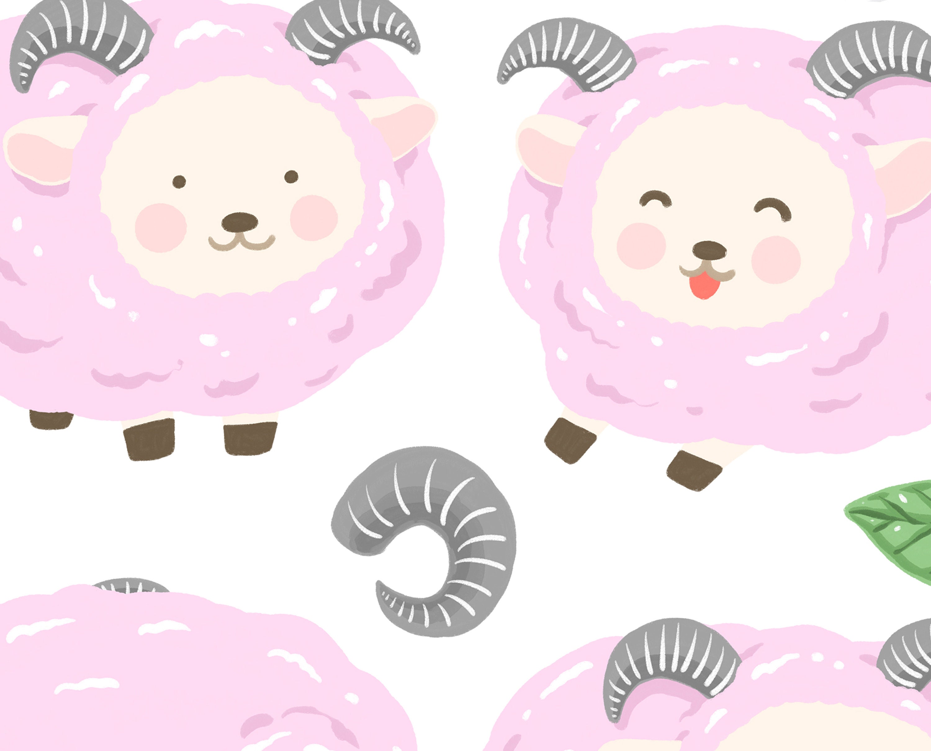 37 Cute Pink Sheep Digital Sticker Pack Sheep Goodnotes - Etsy