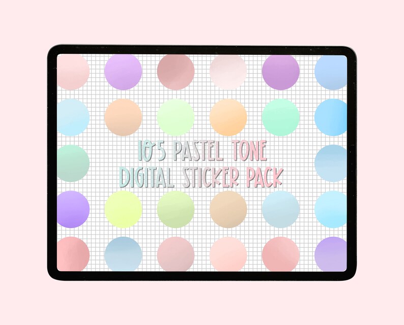 105 Pastel Tone Digital Sticker Pack, Printable Stickers, Goodnotes ...