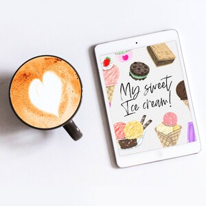 38 Ice Cream Digital Sticker Pack Printable Decorative | Etsy