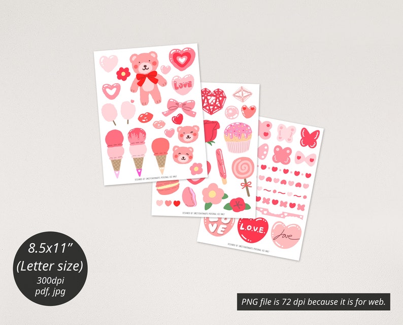56 Cute Pink Digital Sticker Pack, Goodnotes Stickers, Printable ...