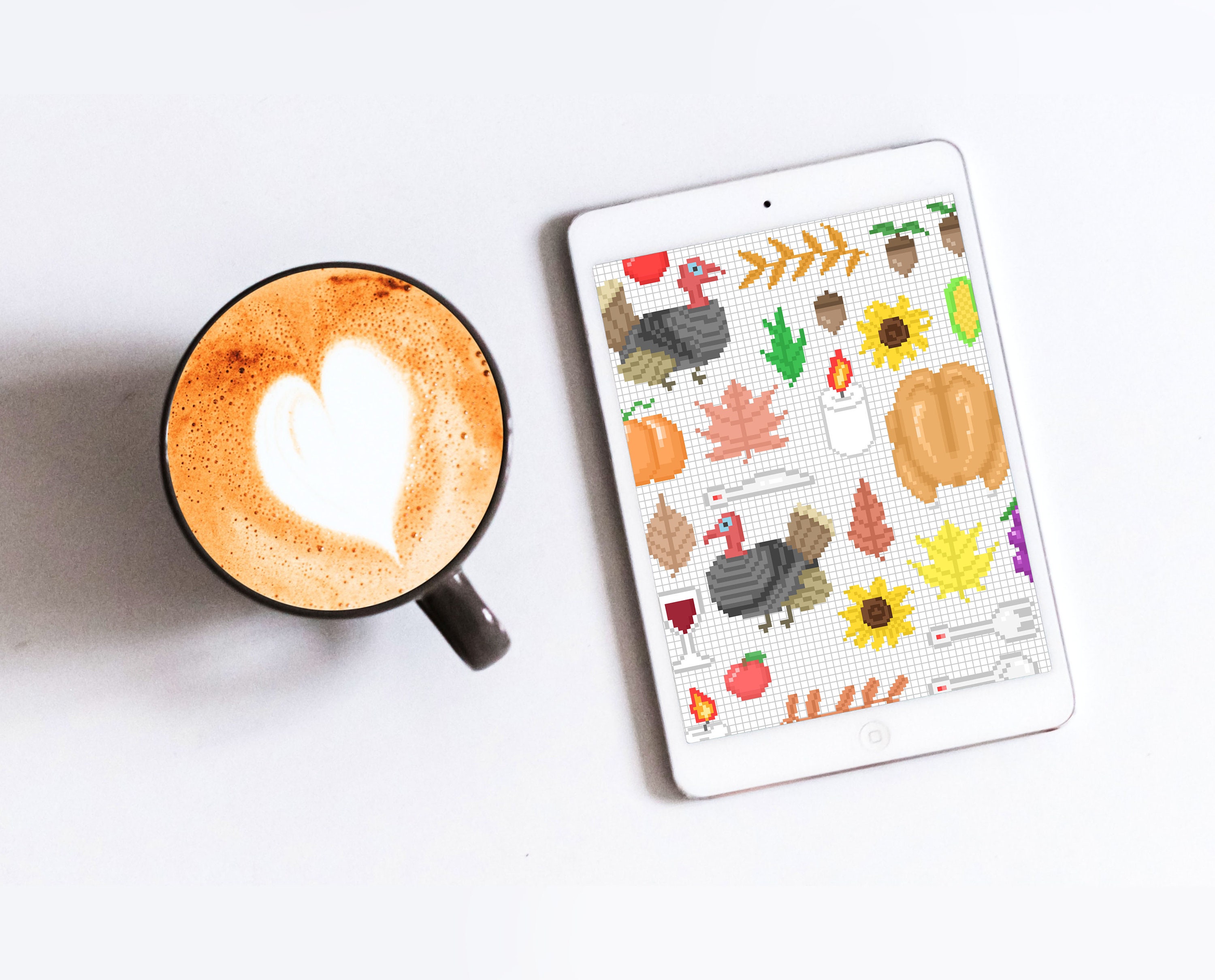 51 Thanksgiving Day Pixel Art Digital Stickers Happy - Etsy