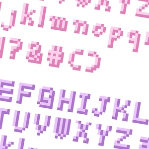 1392 Cute Pixel Alphabet Digital Sticker Pack, Letter Printable ...