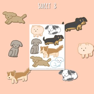 45 Cute Puppy Digital Sticker Pack, Dog Printable Stickers, Cute ...