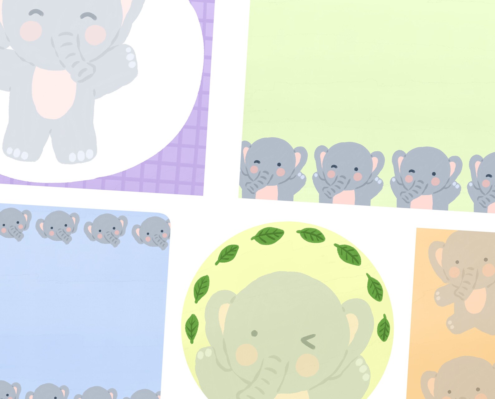 37 Cute Elephant Digital Sticker Pack Baby Elephant Printable - Etsy