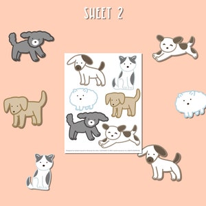 45 Cute Puppy Digital Sticker Pack, Dog Printable Stickers, Cute ...