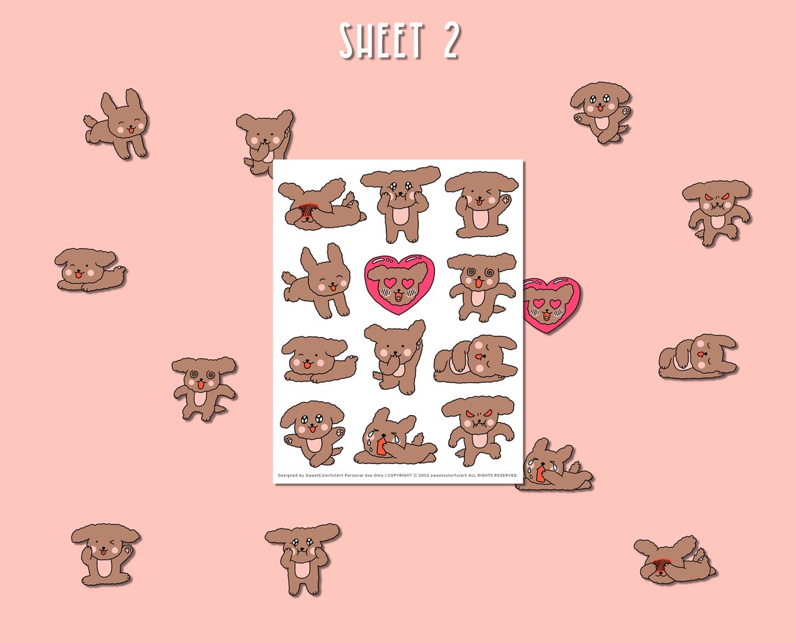 Puppy Love: Goodnotes, Printable, and Digital Sticker Pack - Etsy