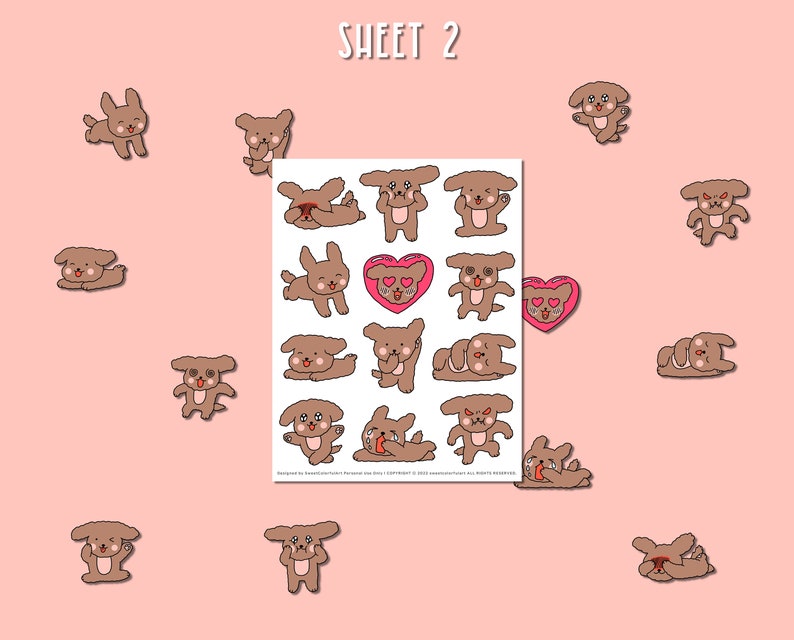 Puppy Love: Goodnotes, Printable, and Digital Sticker Pack - Etsy