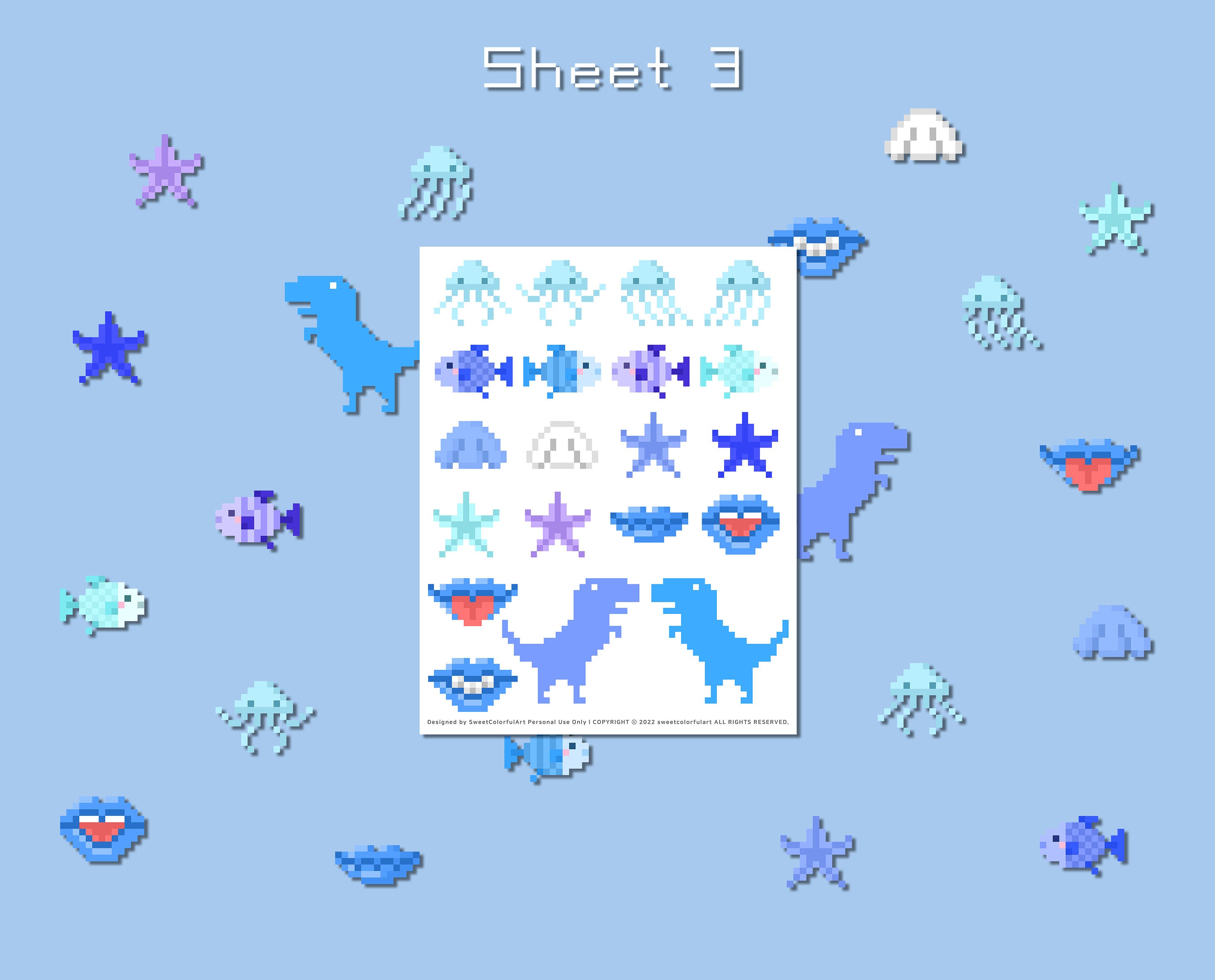 Pixel Art Sticker Pack: Goodnotes, Printable, Planner, Digital Download ...