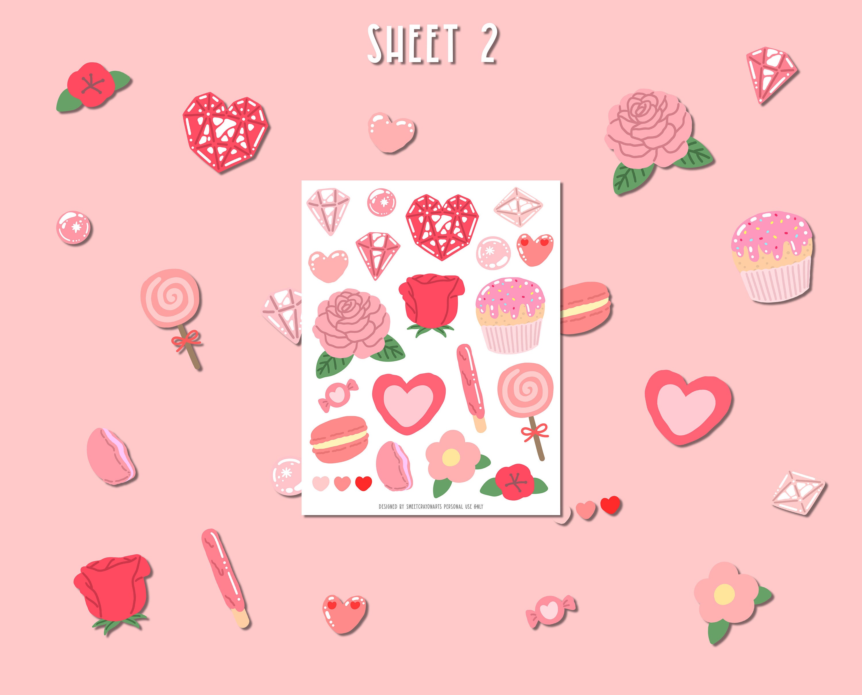 56 Cute Pink Digital Sticker Pack, Goodnotes Stickers, Printable ...