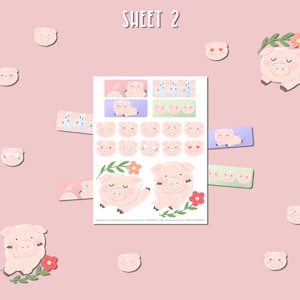 35 Cute Pig Digital Sticker Pack Cute Pig Printable Stickers - Etsy