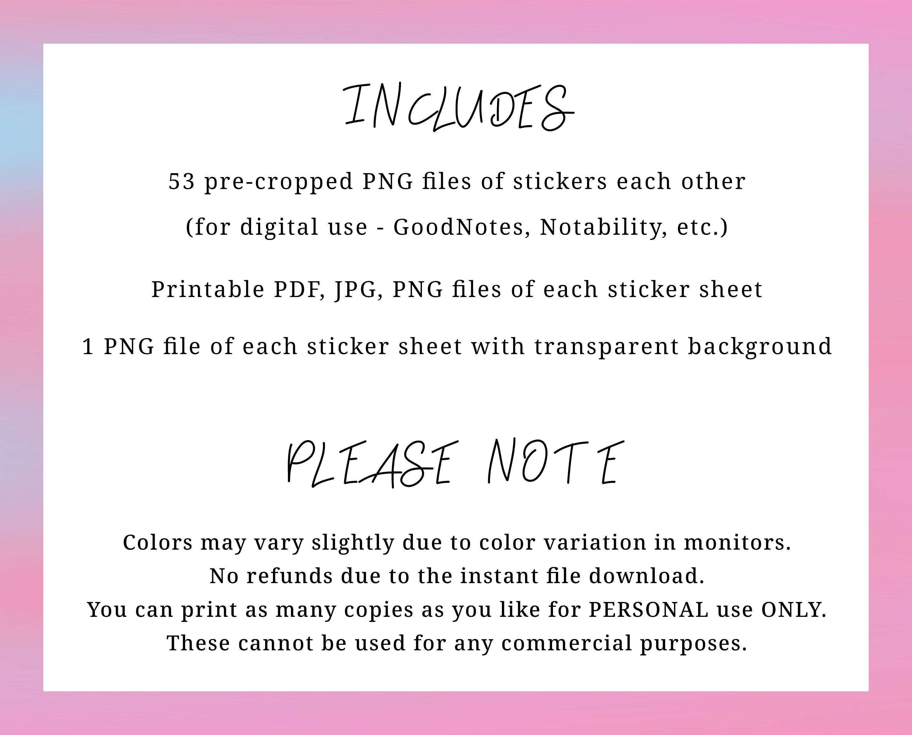 53 Cute Heart Digital Stickers Heart Shape Printable - Etsy