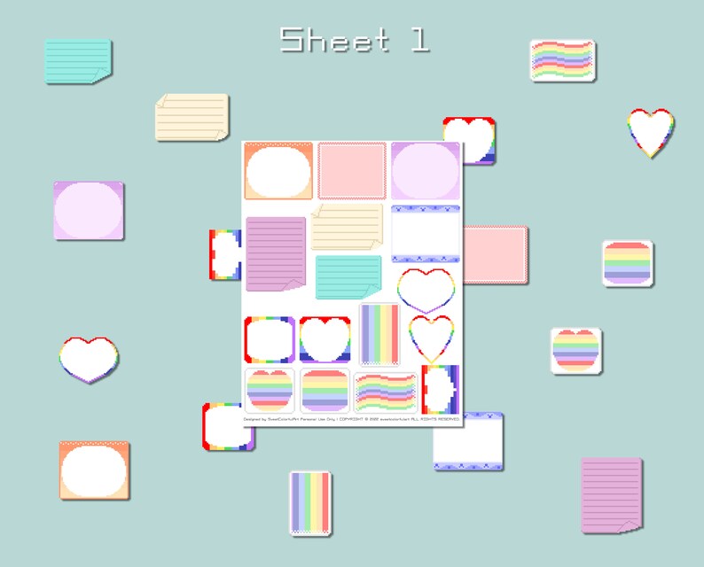 57 Memo Pixel Art Digital Stickers Retro Printable Stickers - Etsy