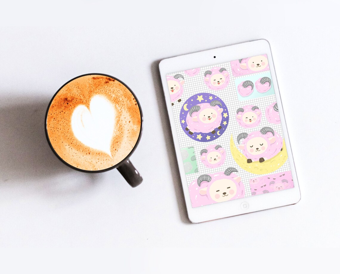 37 Cute Pink Sheep Digital Sticker Pack Sheep Goodnotes - Etsy