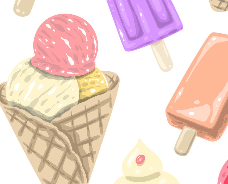 38 Ice Cream Digital Sticker Pack Printable Decorative | Etsy