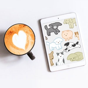 45 Cute Puppy Digital Sticker Pack, Dog Printable Stickers, Cute ...