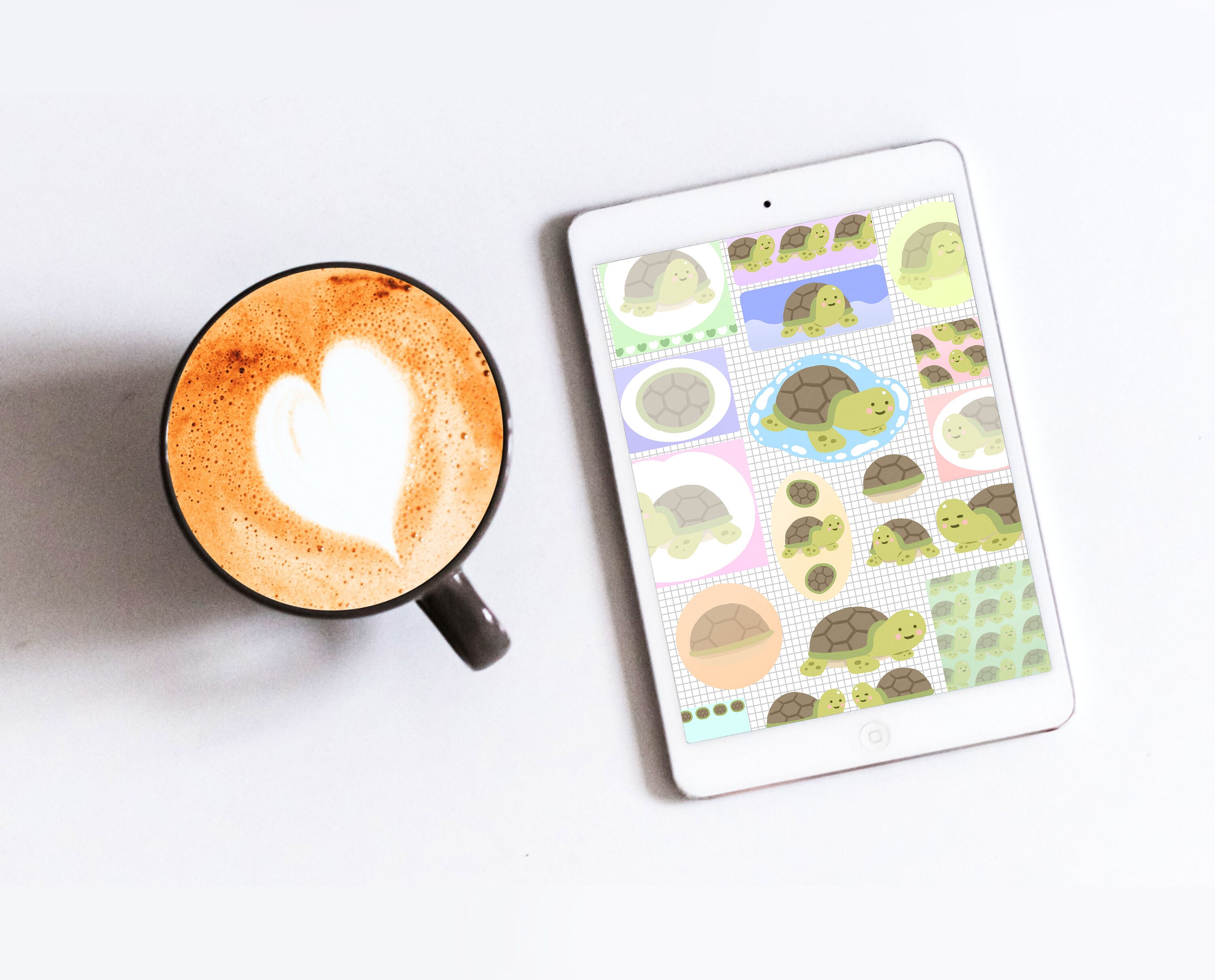 39 Cute Turtle Digital Sticker Pack Cute Turtle Printable - Etsy