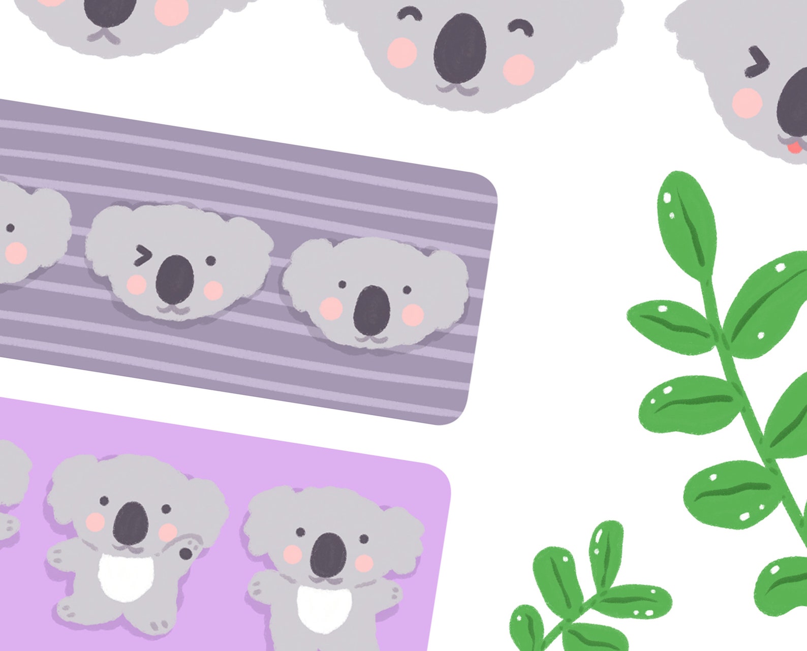 35 Cute Koala Digital Sticker Pack, Cute Koala Printable Stickers ...