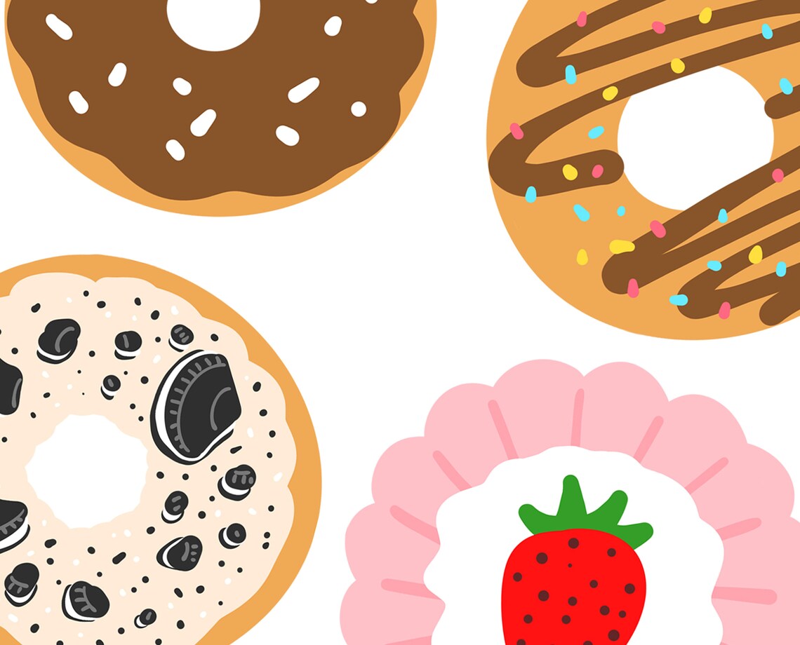 43 Cute Donut Digital Sticker Pack Cute Food Stickers - Etsy