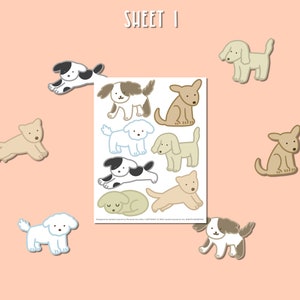 45 Cute Puppy Digital Sticker Pack, Dog Printable Stickers, Cute ...