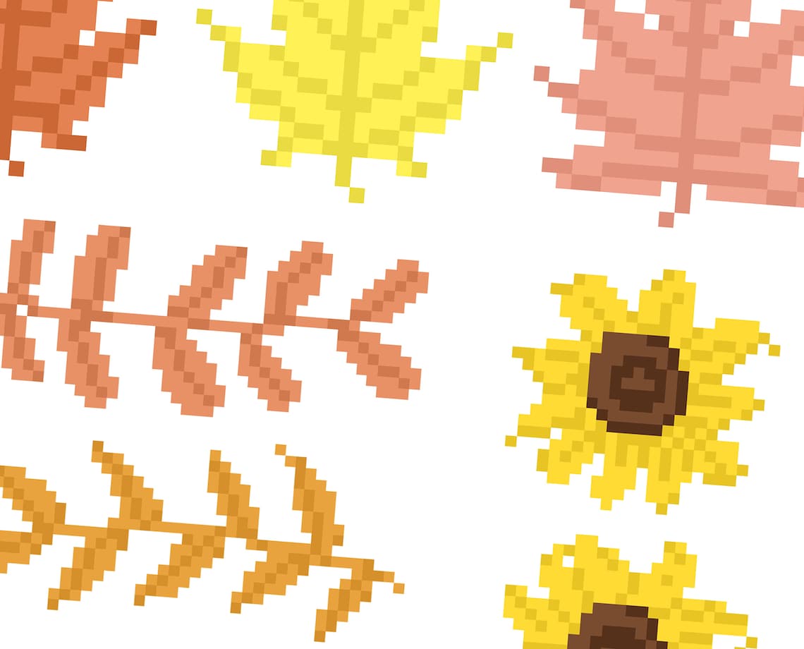 51 Thanksgiving Day Pixel Art Digital Stickers Happy - Etsy