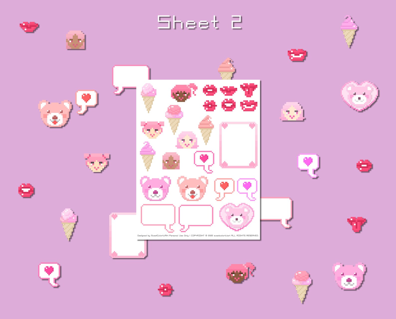 61 Pink Pixel Art Digital Sticker Pack Cute Pixel Art Sticker - Etsy