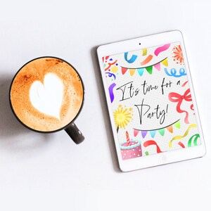 45 Home Party Digital Sticker Pack, Printable Stickers, Confetti ...