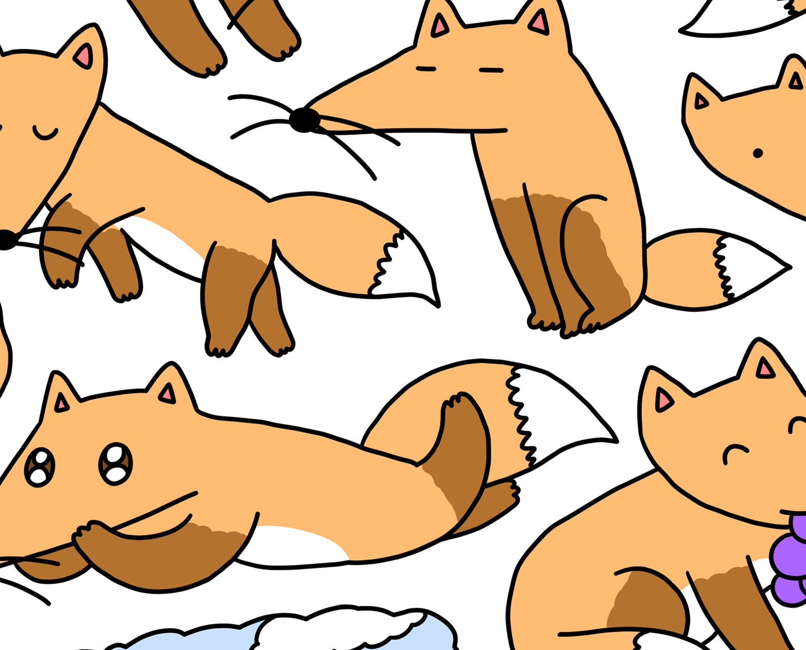 39 Cute Fox Digital Stickers Red Fox Printable Stickers - Etsy
