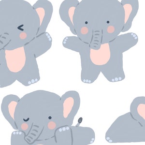 37 Cute Elephant Digital Sticker Pack, Baby Elephant Printable Stickers ...