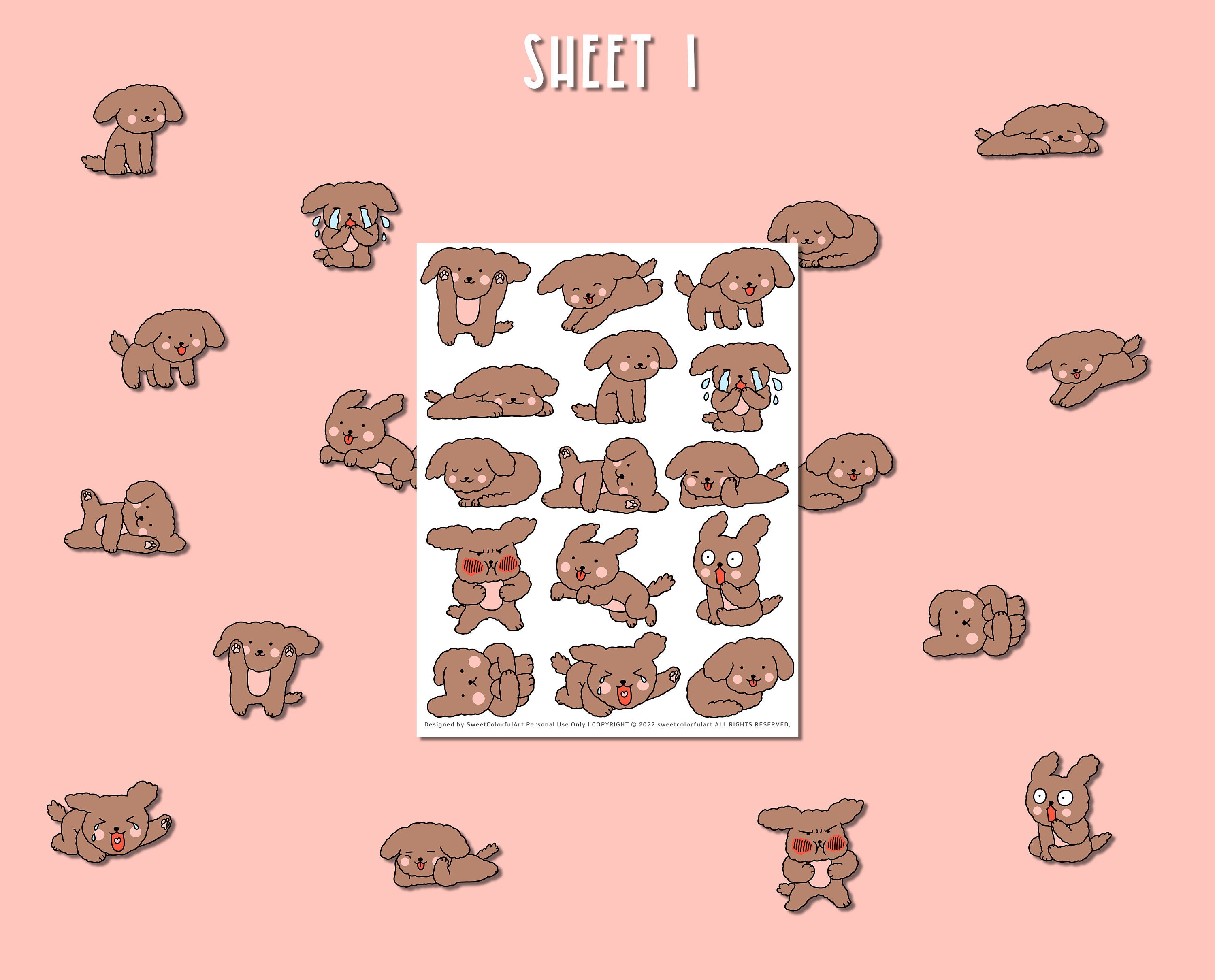 Puppy Love: Goodnotes, Printable, and Digital Sticker Pack - Etsy