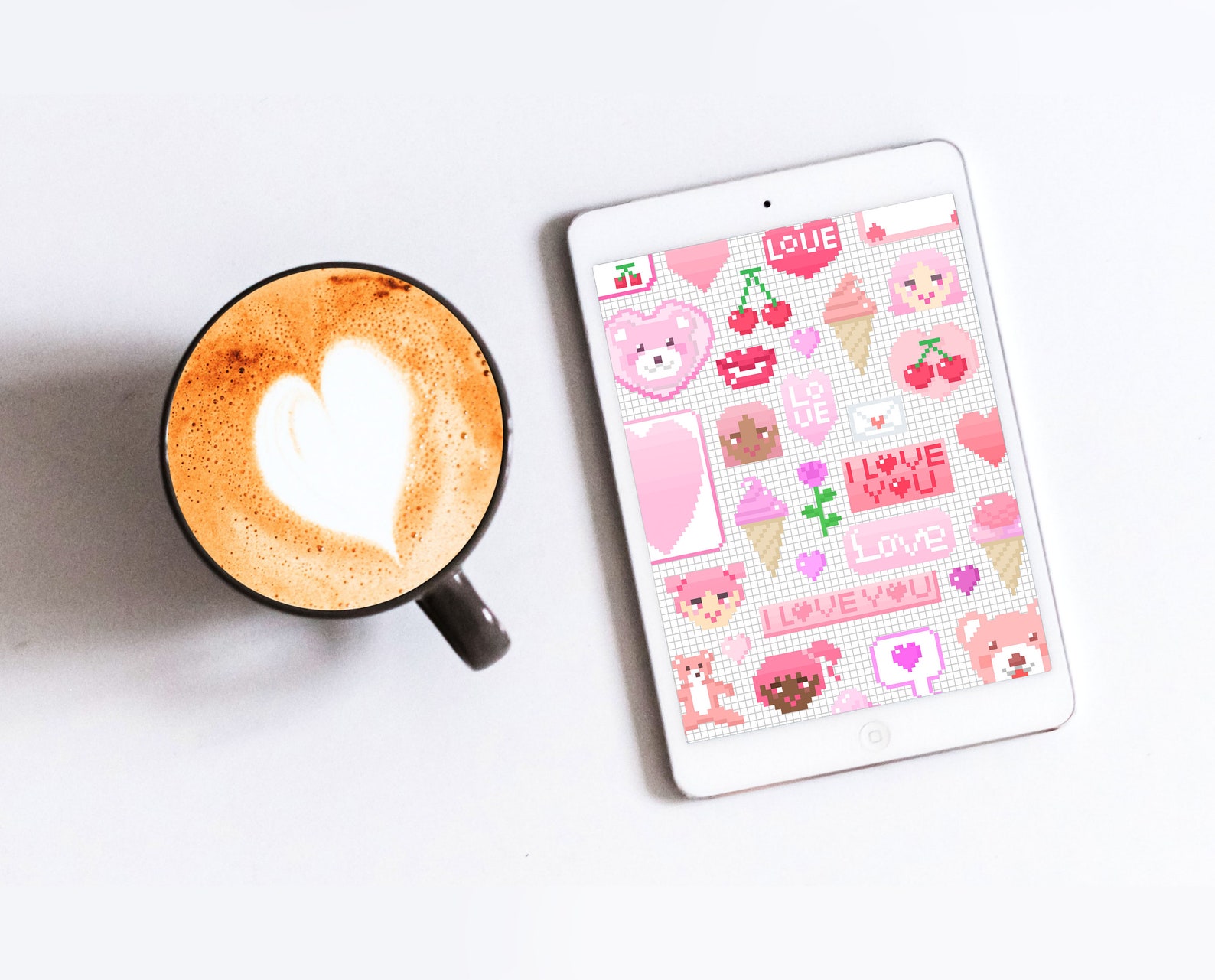 61 Pink Pixel Art Digital Sticker Pack Cute Pixel Art Sticker - Etsy