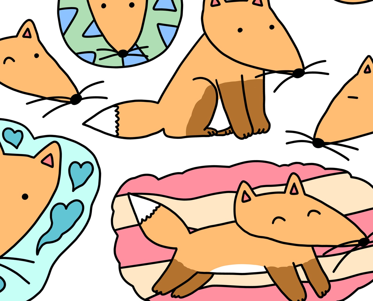 39 Cute Fox Digital Stickers Red Fox Printable Stickers - Etsy