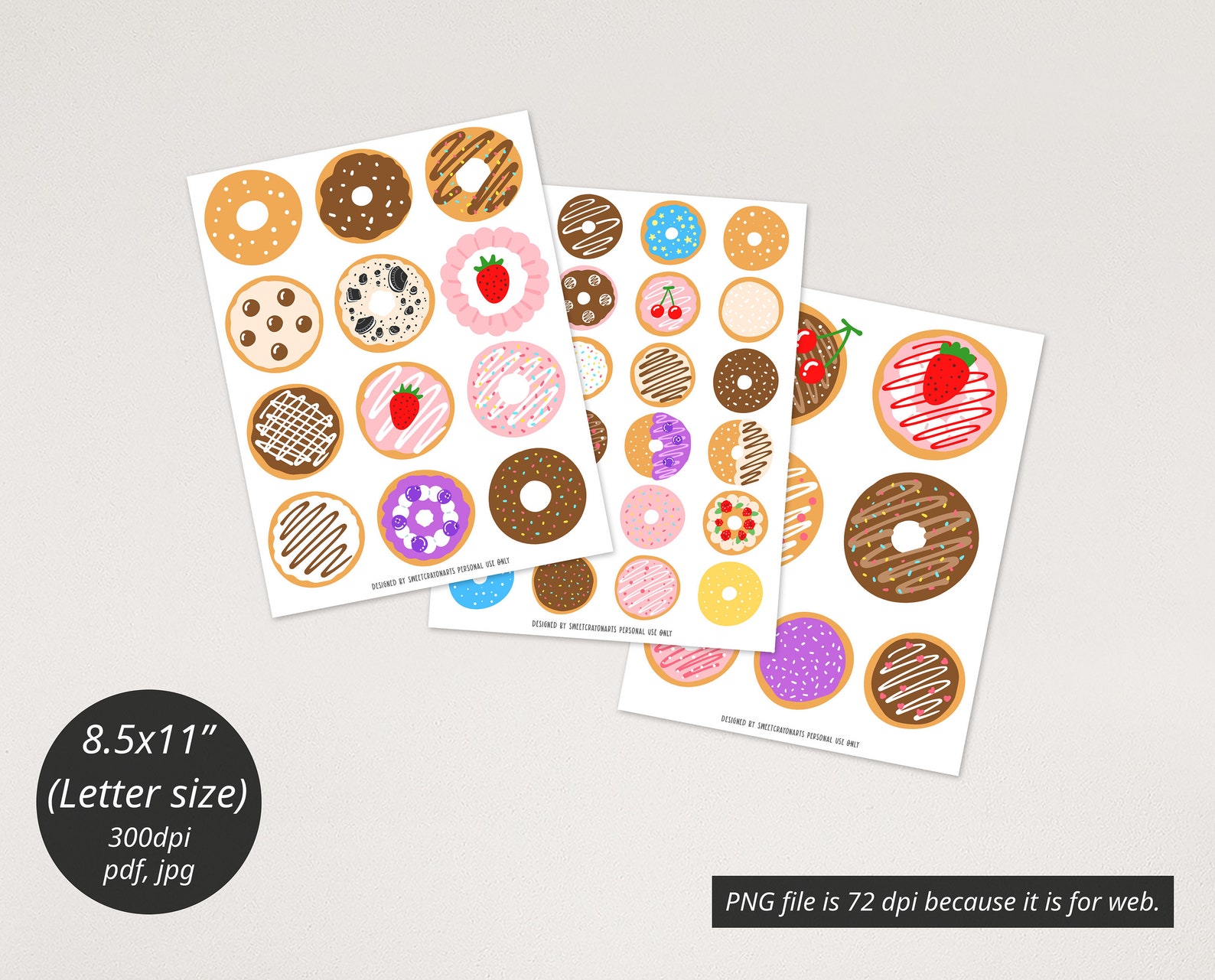 43 Cute Donut Digital Sticker Pack Cute Food Stickers - Etsy