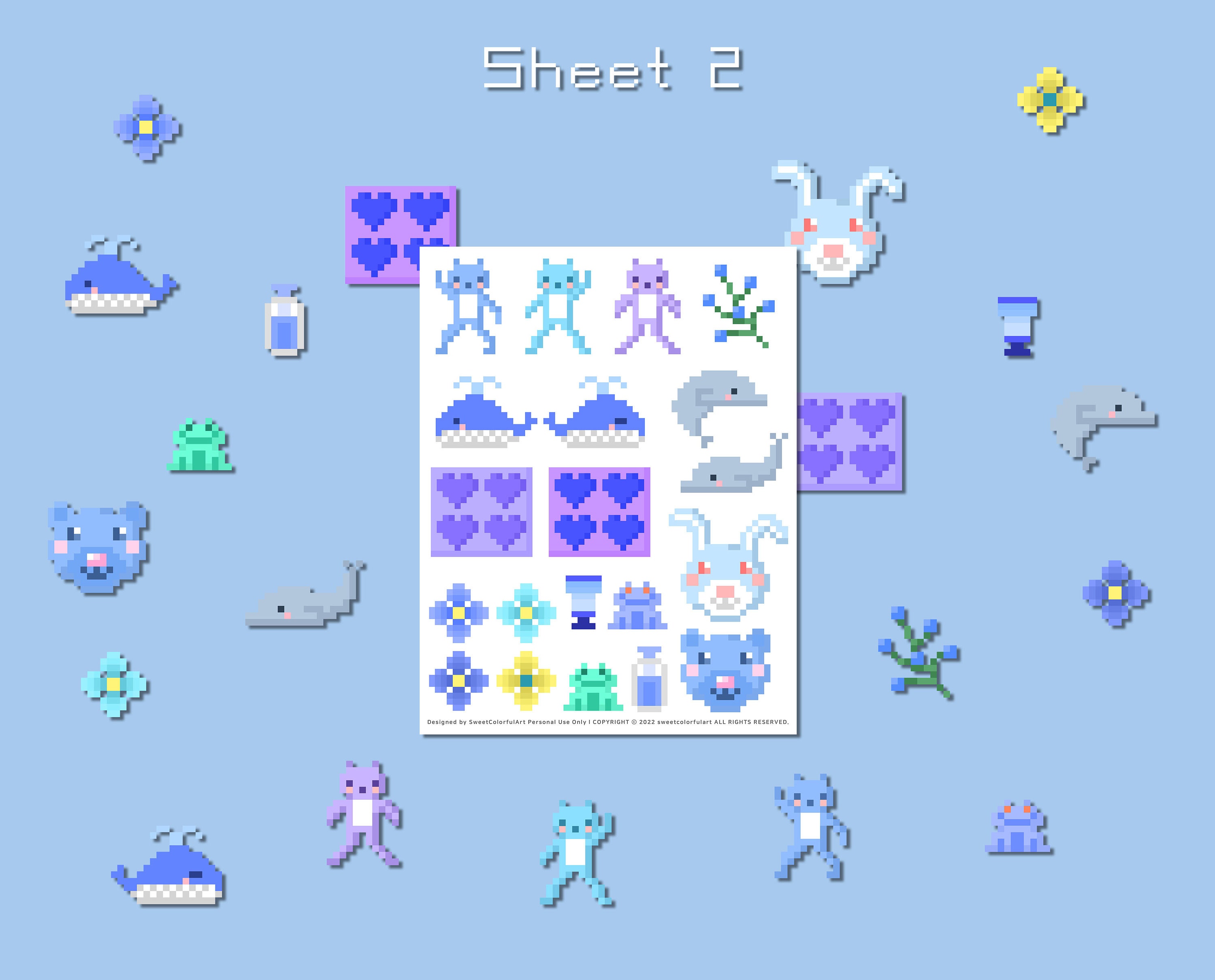 Pixel Art Sticker Pack: Goodnotes, Printable, Planner, Digital Download ...