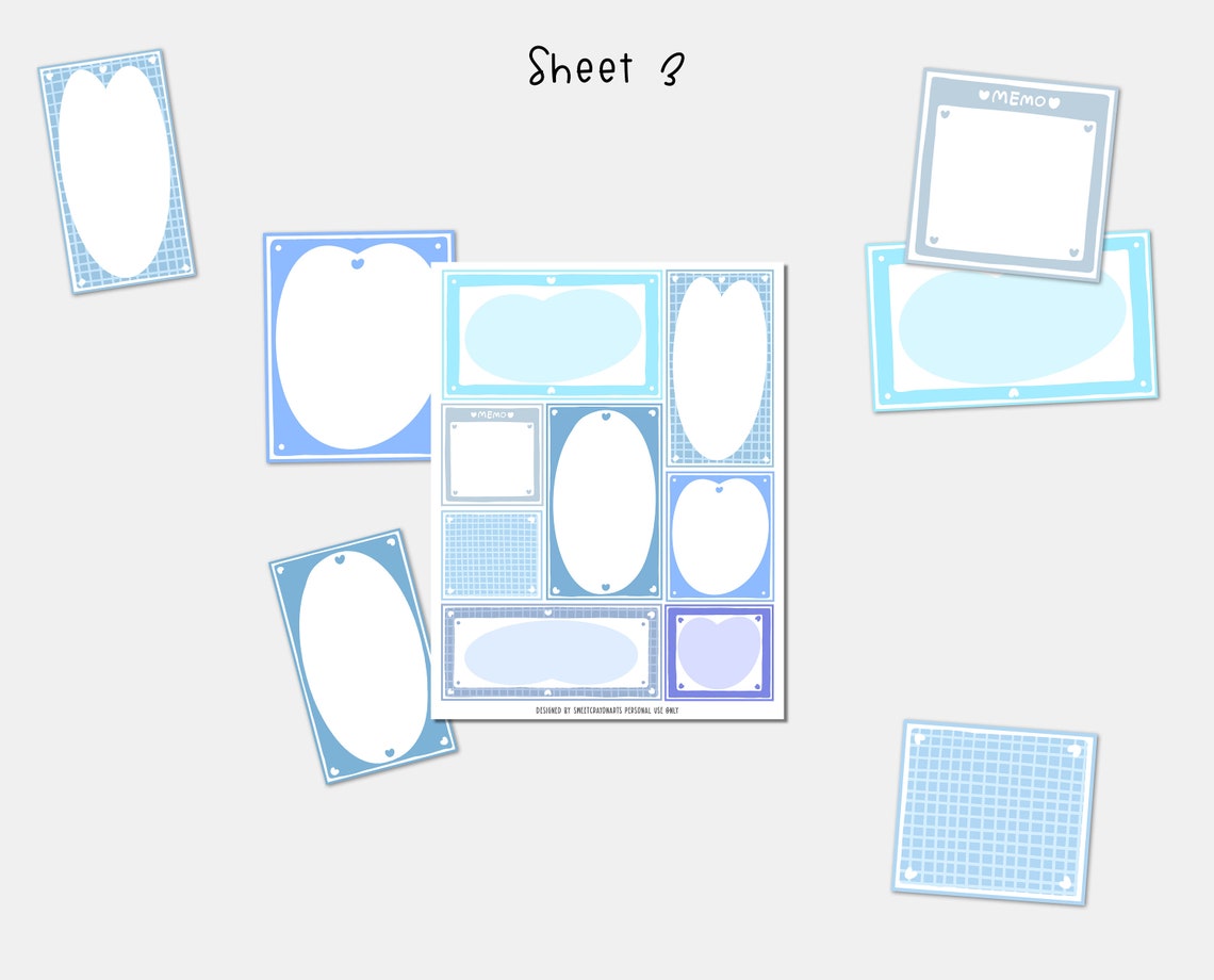 35 Pastel Cute Memo Sticker Pack Goodnotes Stickers - Etsy