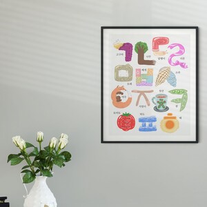 Learning Korean Hanguel Wall Art, Korean Abc Poster, Educational Wall ...